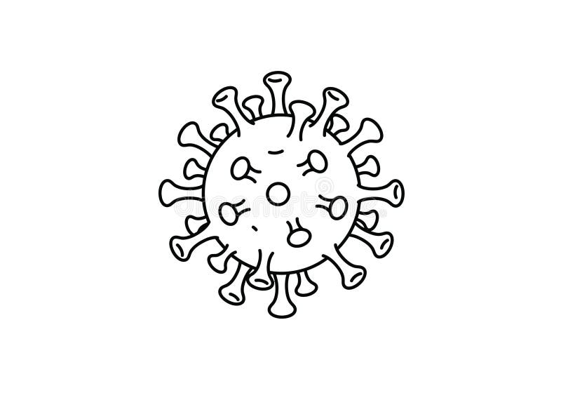 COVID bacteria drawing stock illustration. Illustration of infection ...