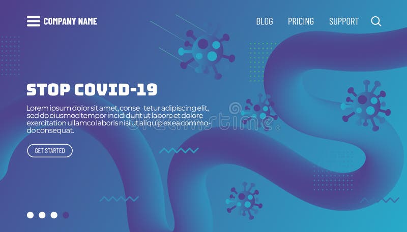 Covid-19 Corona Virus Protection Concept. 3d Flow Shape Creative Design ...