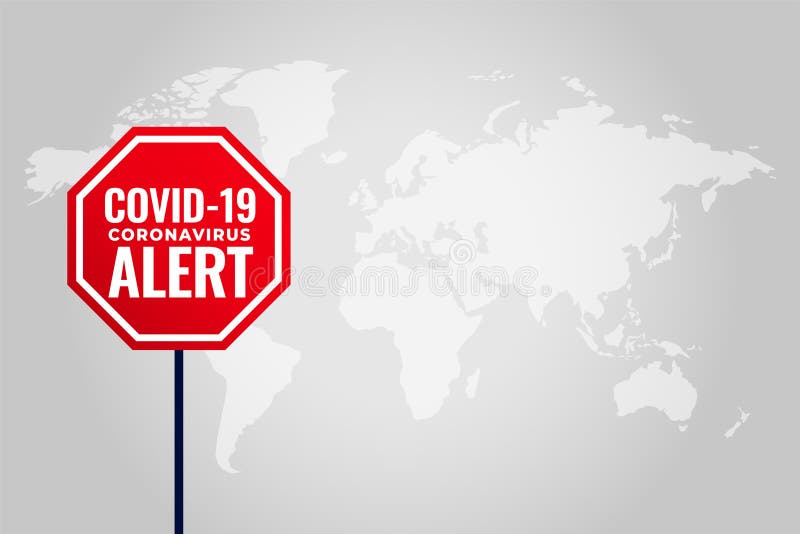Covid-19 Coronavirus Alert Background with World Map Stock Vector ...