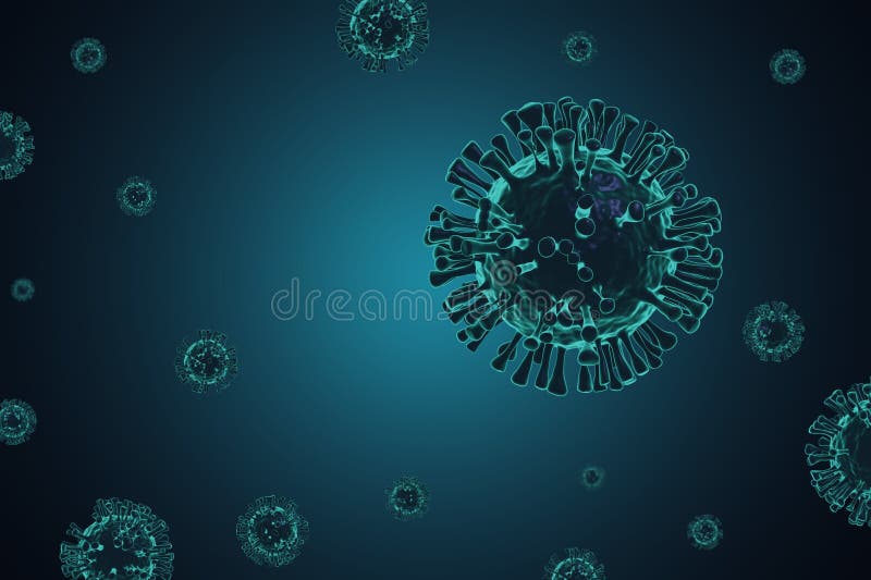 Covid-19, Coronavirus, 3D Virus Render on Background Stock Photo ...