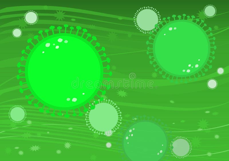Covid-19 Coronavirus Green Background Stock Illustration - Illustration ...