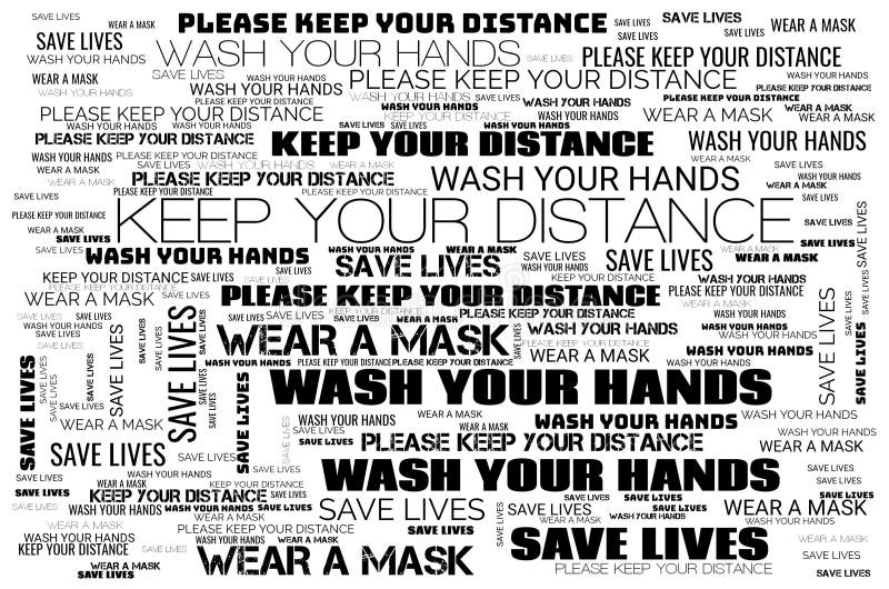 Covid 19 Coronavirus Text Warning Sign Header Stock Illustration ...