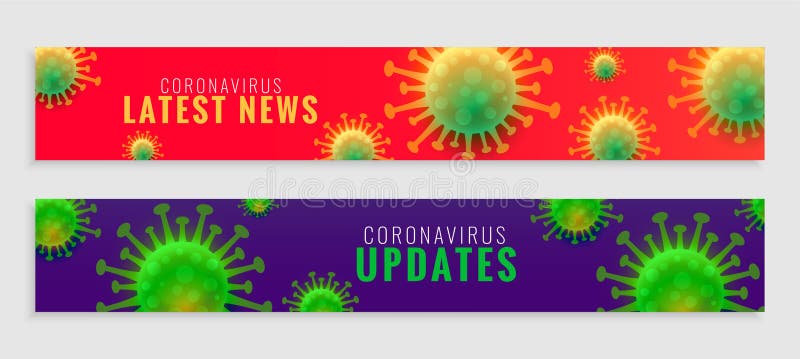 Coronavirus Updates and Latest News Banners Set Stock Vector ...