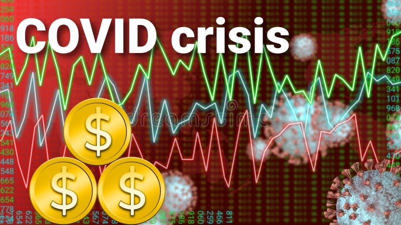 Covid Crisis Illustration with Number and Graph Line Stock Illustration ...