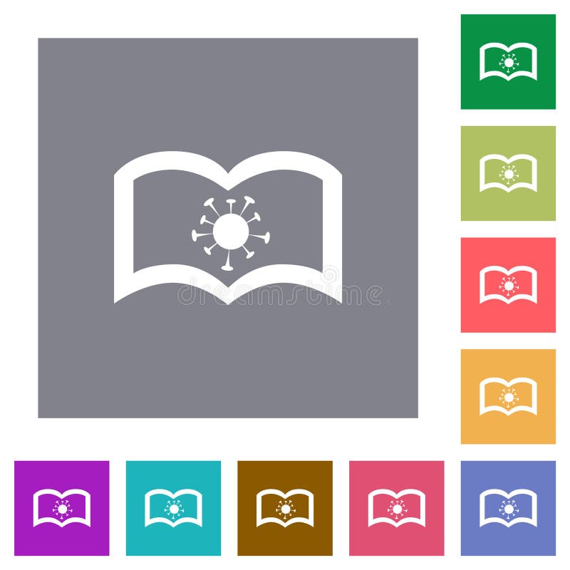 Covid Documentation Square Flat Icons Stock Vector - Illustration of ...