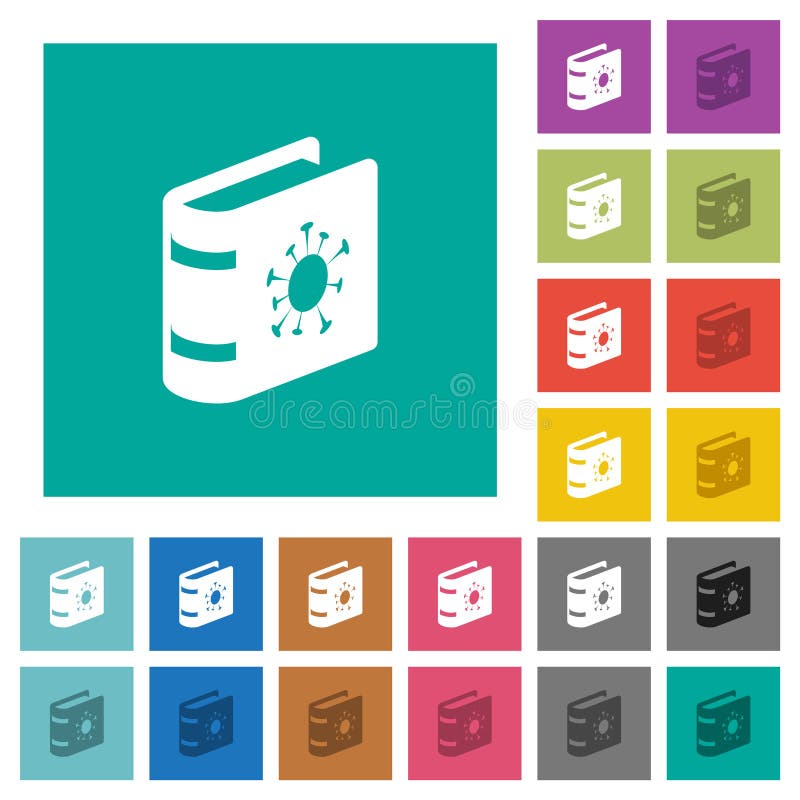 Covid Documentation Square Flat Multi Colored Icons Stock Vector ...