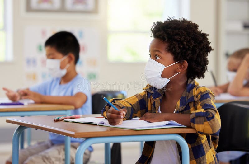 Covid, Education and Learning with a Student in Class, Writing and ...