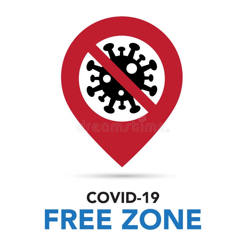 Covid Free Zone Sign Symbol Stock Vector - Illustration of medical ...
