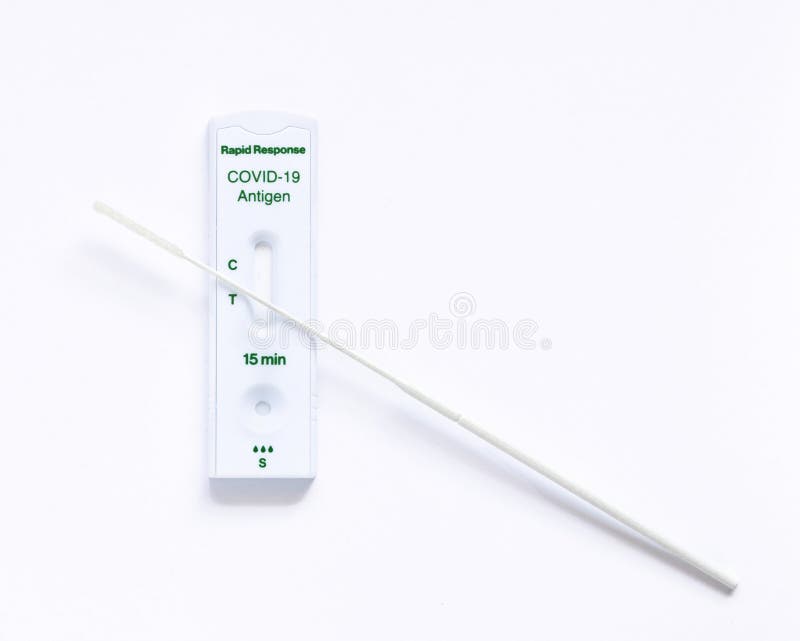 Covid-19 Home Testing Kit, Rapid Test, Self Test Kit. Top View with ...