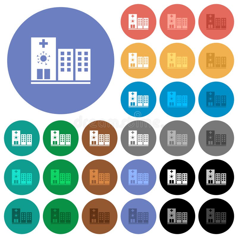 Covid Hospital Round Flat Multi Colored Icons Stock Vector ...