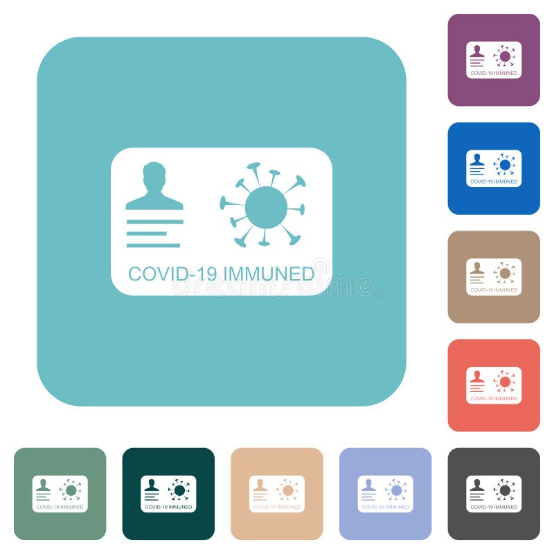 Covid 19 Immuned Rounded Square Flat Icons Stock Vector - Illustration of antibody, covidimmuned ...
