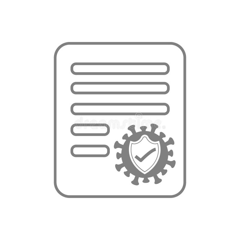 Covid Immunity Greeen Certificate or Passport Icon Isolated Stock ...