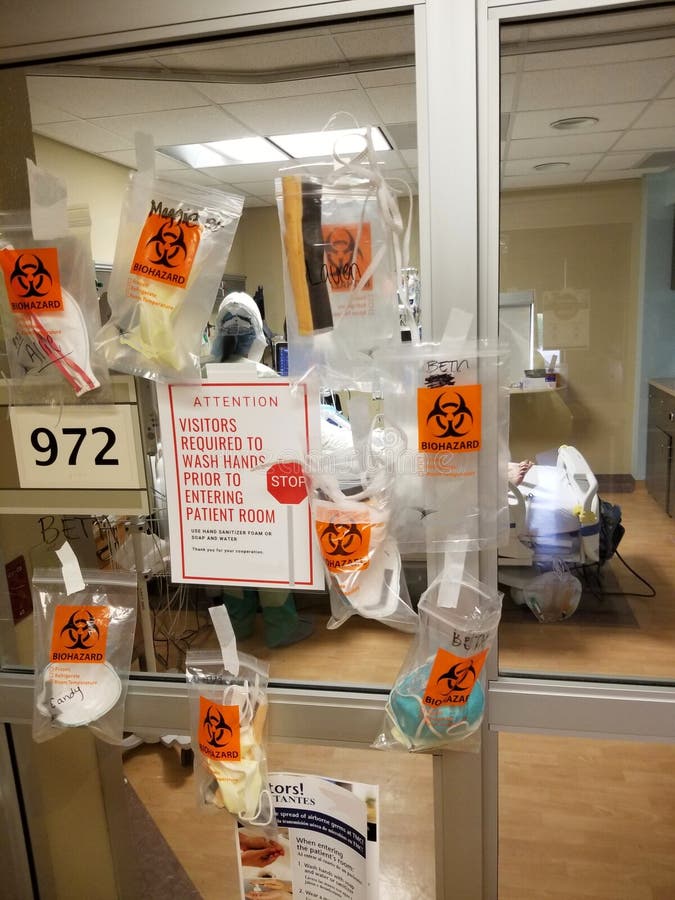 COVID-19 Isolation Unit with N-95 Masks in Bags Editorial Photo - Image ...
