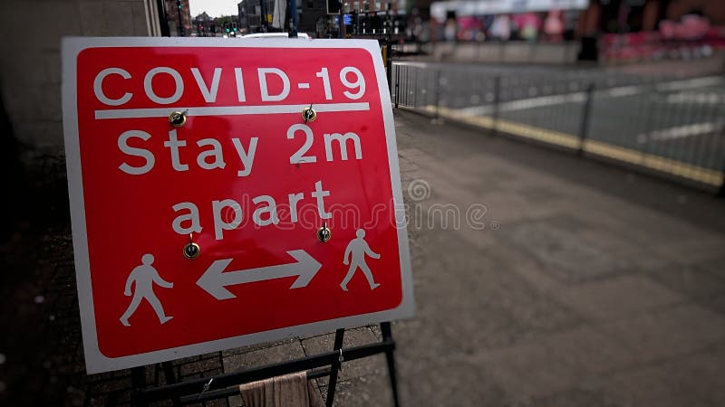 Covid 19 Keep Your Distance Printable Notice Stock Image - Image of ...