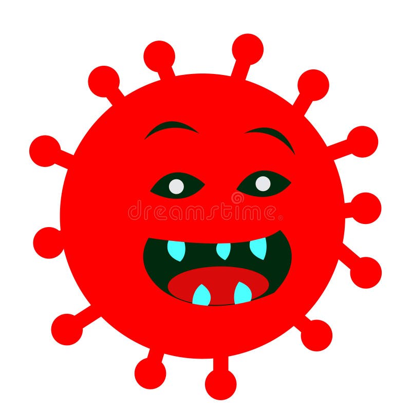 Covid Monster Vector Illustration on a White Backdrop Stock Vector ...