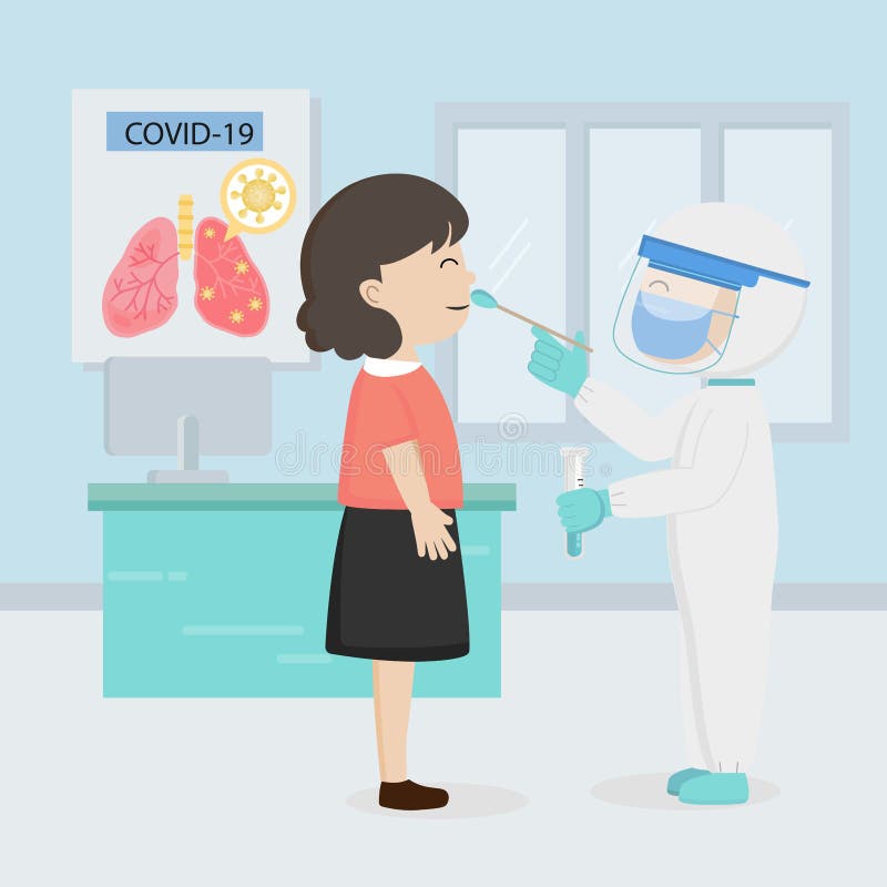 Covid 19 Nasal Swab Test Flat Illustration Stock Illustration ...