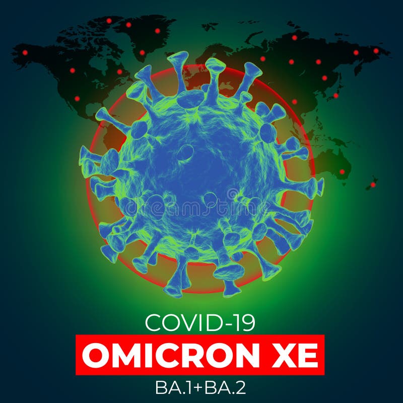 COVID-19 Omicron XE Pandemic,World Map Covid-19 Omicron XE. Stock ...