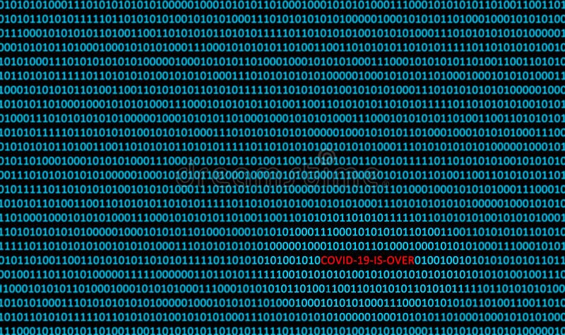 Covid-19 is Over Text in Binary Code Stock Image - Image of creativity ...