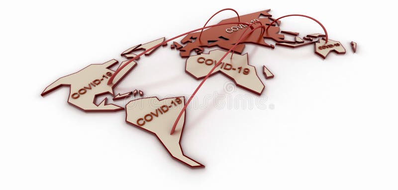 COVID-19 Pandemic Conceptual World Map Stock Illustration ...