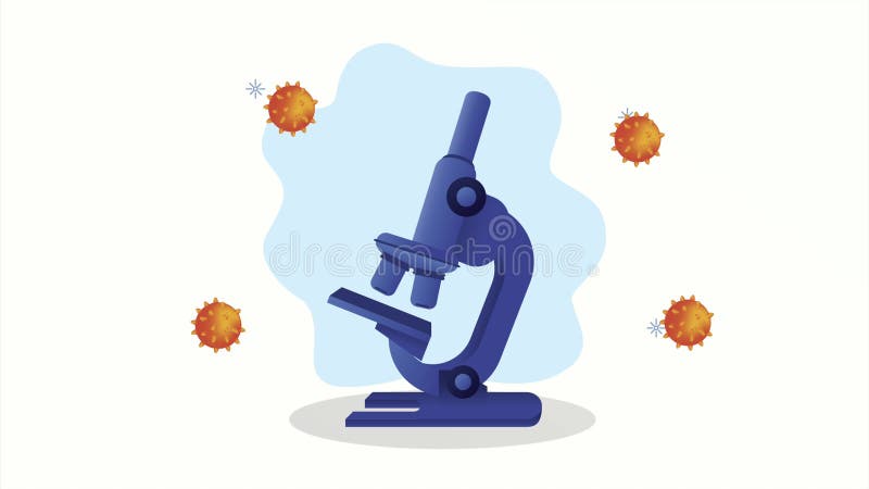 Covid19 Particles with Microscope Animation Stock Footage - Video of ...