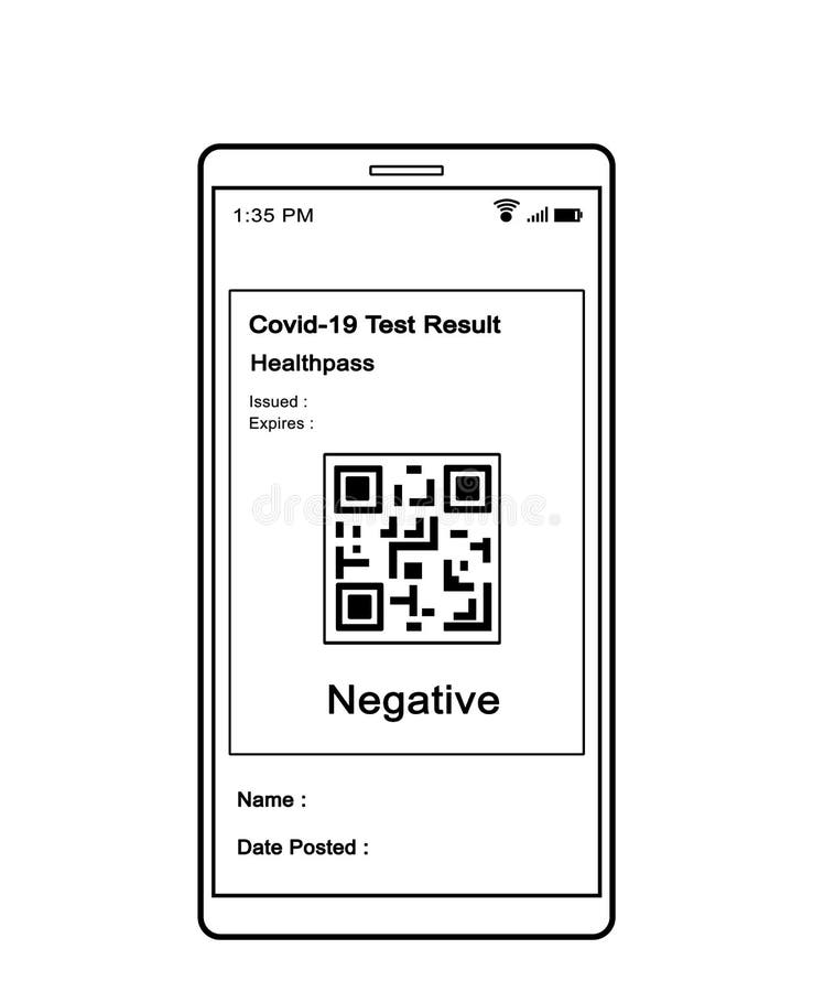 Covid-19 Pass Mobile Phone App Stock Illustration - Illustration of ...