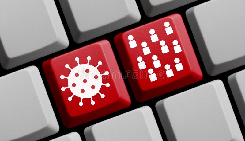Covid-19 and Population Icon on Computer Keyboard - 3d Illustration ...