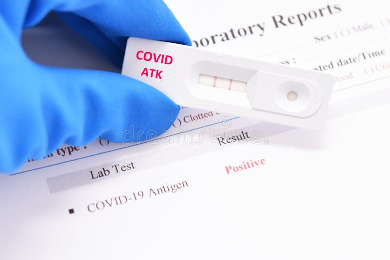COVID-19 Positive by Antigen Test Kit or ATK Stock Image - Image of ...