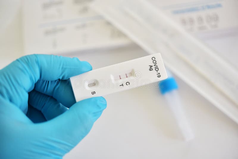 COVID-19 Positive by Antigen Test Kit Stock Photo - Image of sars ...