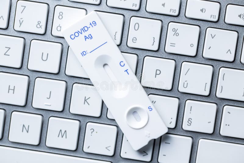 Covid-19 Rapid Antigen Test. Rapid Antibodies Test Kit and Computer ...