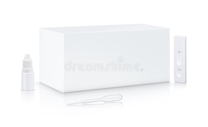 Covid-19 Rapid Antigen Test Kit Box and Equipment Mock Up Isolate is on ...