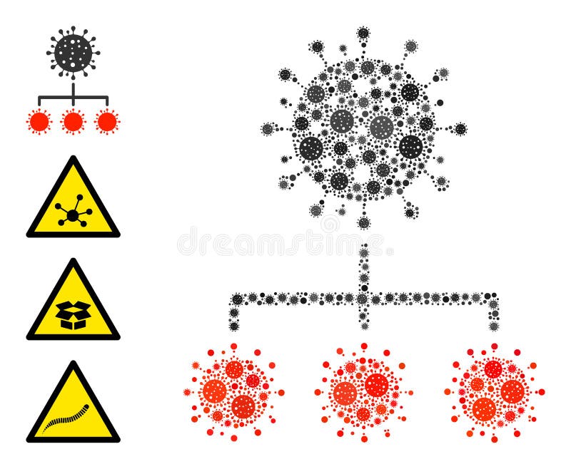 Covid Replication Icon Mosaic from Covid Virus Elements Stock Vector ...