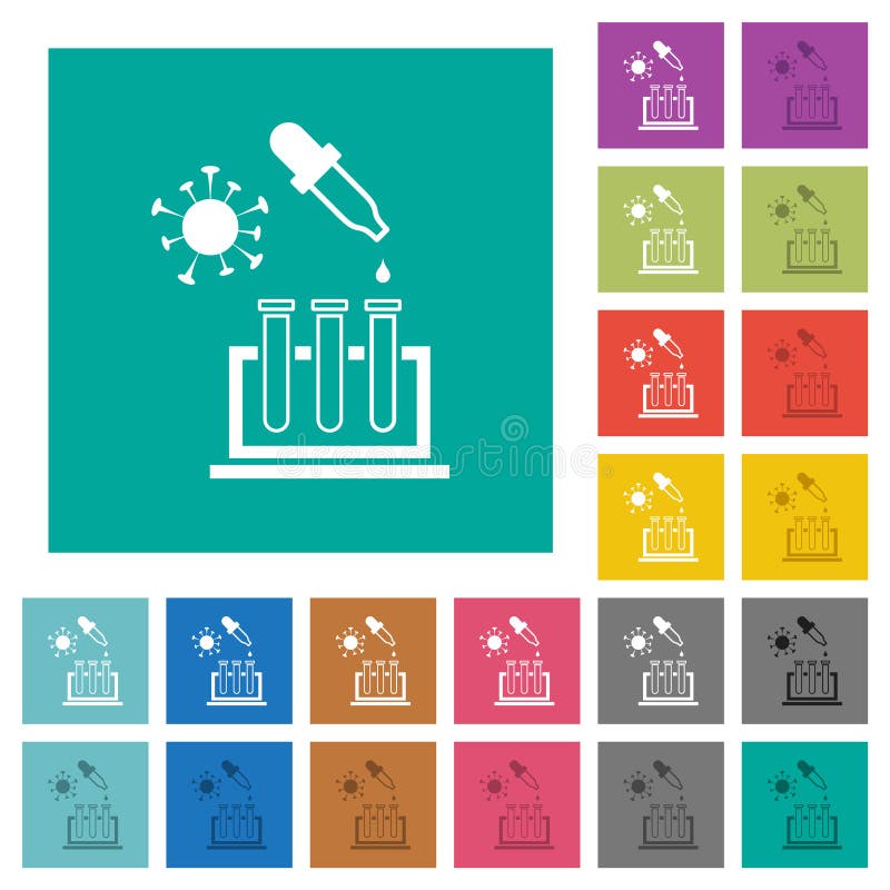 Covid Research Square Flat Multi Colored Icons Stock Vector ...