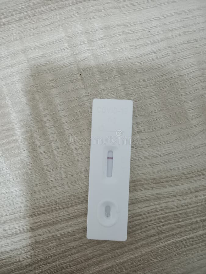 Covid-19 Saliva Test Kit. Negative Result Stock Image - Image of self ...