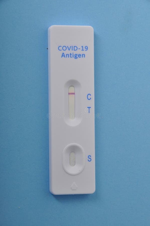Covid-19 Self-test on a Blue Background Stock Image - Image of virus ...