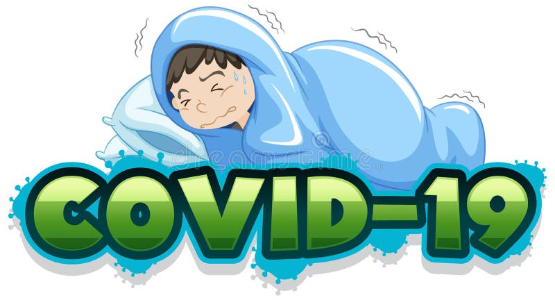 Covid 19 Sign Template with Sick Boy in Bed Stock Vector - Illustration ...