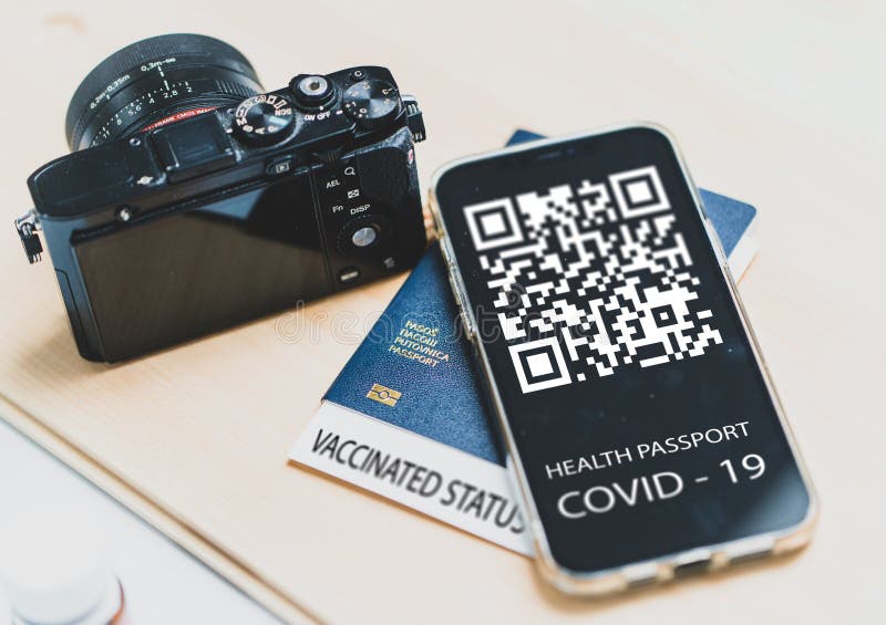 Covid-19 Smartphone QR Code Passport, High Quality Photo Stock Photo ...