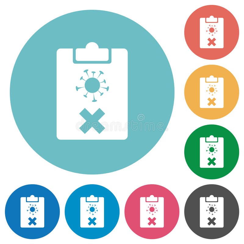 Covid Test Failed Flat Round Icons Stock Vector - Illustration of ...