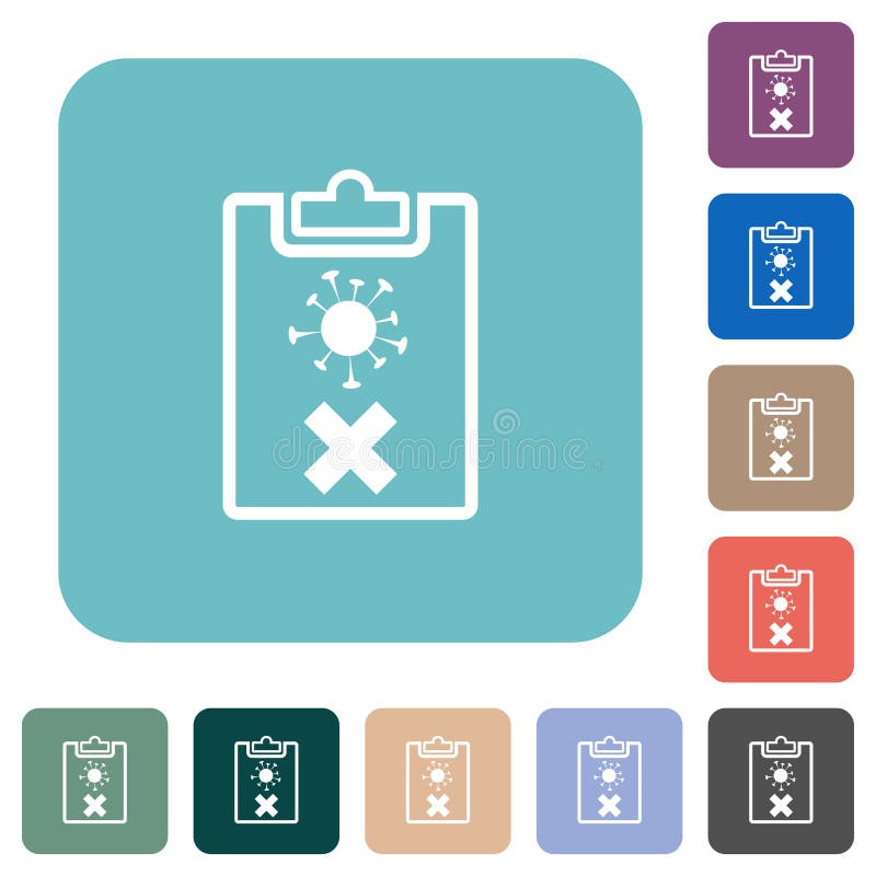 Covid Test Failed Outline Rounded Square Flat Icons Stock Illustration ...