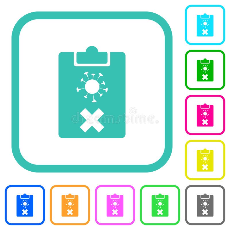 Covid Test Failed Vivid Colored Flat Icons Stock Vector - Illustration ...