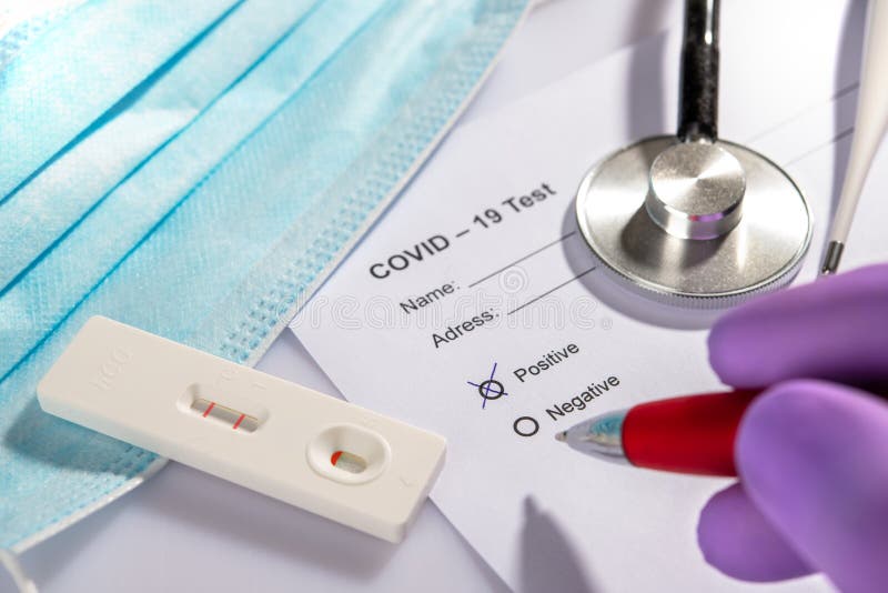 Covid-19 Test Form with Ballpoint Pen Stock Photo - Image of form, hand ...