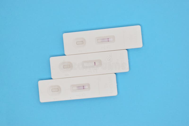 Covid Test Kit on Blue Background Stock Image - Image of antibody ...