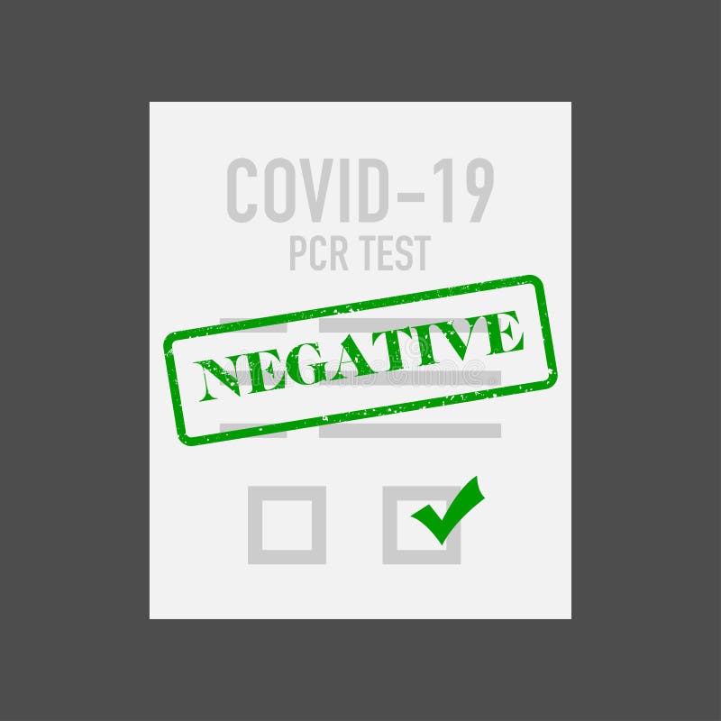 Covid-19 Test Negative Result Certificate, Vector Illustration Stock ...