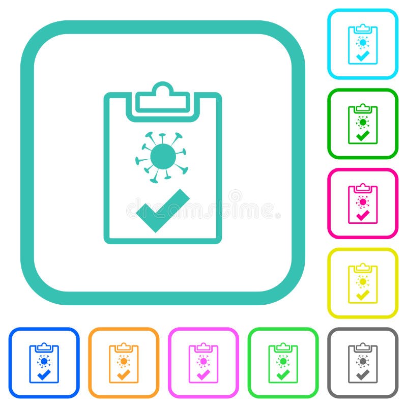 Covid Test Passed Outline Vivid Colored Flat Icons Stock Vector ...