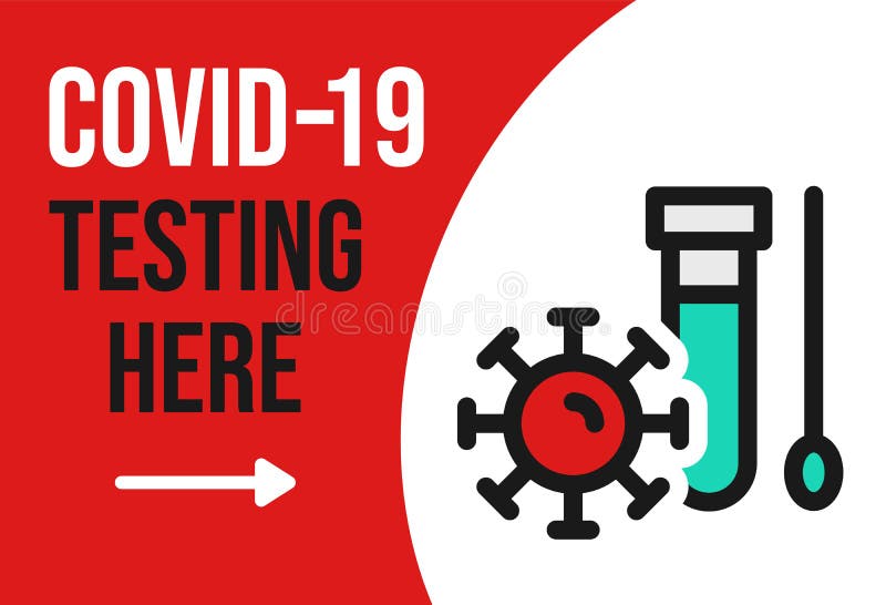 Covid19 Testing Here Sign. Nasal Swab Testing. Stock Vector ...