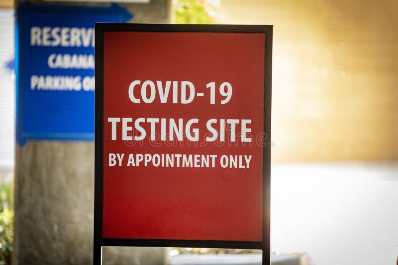 COVID-19 Testing Site Sign at a Medical Clinic Stock Image - Image of ...