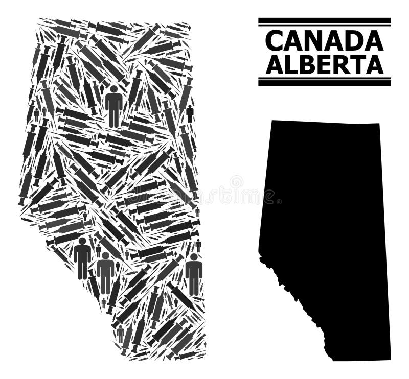 Covid-2019 Treatment Mosaic Map of Alberta Province Stock Vector ...