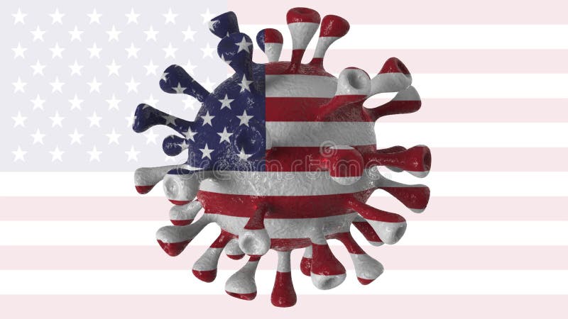 Covid Usa and American Variant Isolated on White Background, Covid-19 ...