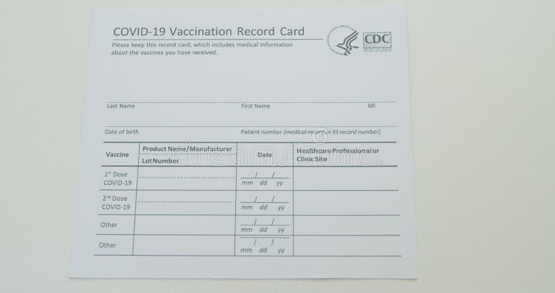 COVID-19 Vaccination Record Card Tracks Dose of Coronavirus Vaccine ...