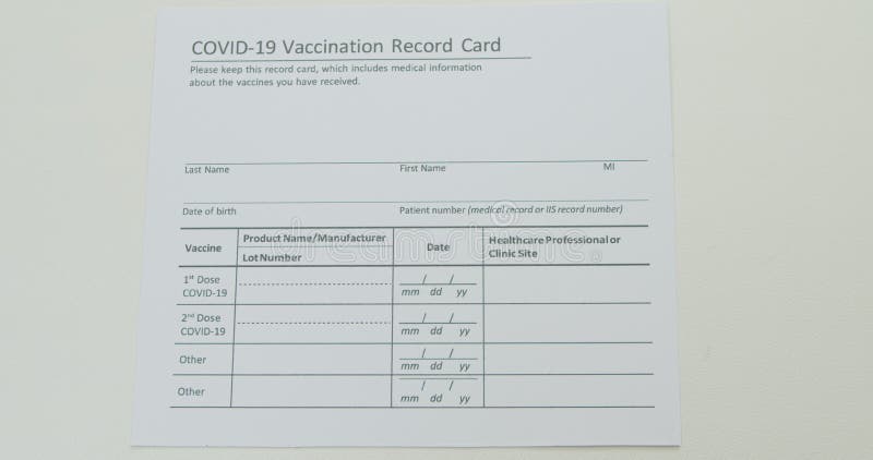 COVID-19 Vaccine Immunization Card. COVID-19 Vaccination Record Card ...
