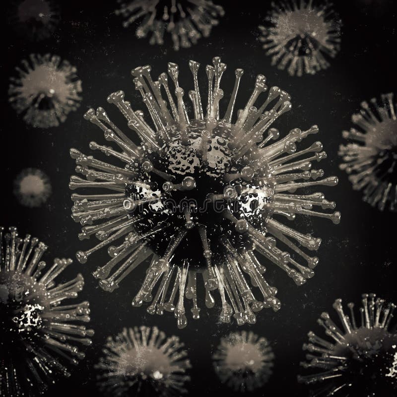 Covid Virus 19 Artistic Abstract Black and White Effect and with Dust ...